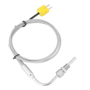 EGT K type Thermocouple 1/8 NPT Thread Thermocouple Temperature Sensor K Type Thermocouple Probe with Exposed Tip and Connector 1M