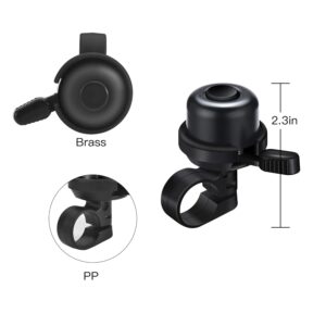 Bike Bell,Brass Bicycle Bell Classic Bike Bells for Adults/Kids Ring Bell Horn for Mountain Bike Scooters Ebike Accessories Loud Crisp Clear Sound,Black