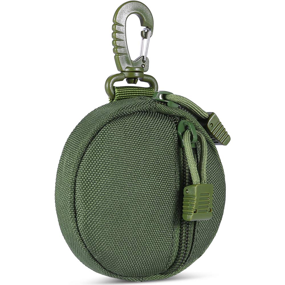 Small Molle Pouch Accessories, Upgraded EDC Pouches Military Gear, Tactical Bag Case as Coin Purse Keychain, Case Wallet, Wireless Headset Pack. (Green)