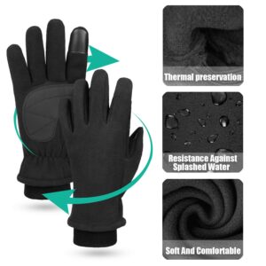 OZERO Winter Waterproof Gloves for Men: Women Gloves for Running Touchscreen - M Size & Red