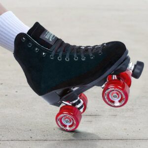 Sure Grip Boardwalk Unisex Outdoor Roller Skate - Suede Material, ABEC 3 Bearings, Soft 78A Motion 62mm Red Wheels - Polyurethane Wheel Material (Red Motion)