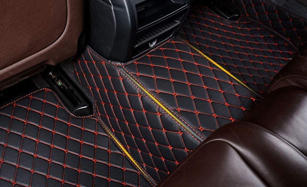 Muchkey car Floor Mats fit for 95% Custom Style Luxury Leather All Weather Protection Floor Liners Full car Floor Mats red