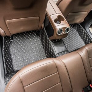 Muchkey car Floor Mats fit for 95% Custom Style Luxury Leather All Weather Protection Floor Liners Full car Floor Mats red