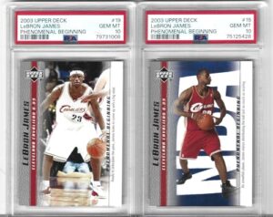 psa 10 lebron james 2 card basketball rookie lot upper deck superstar player all time scoring leader goat