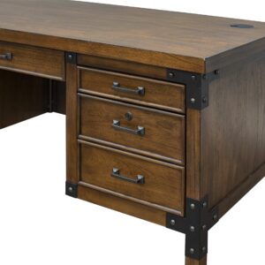 Martin Furniture HALF PEDESTAL DESK, Brown