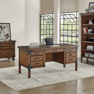 Martin Furniture HALF PEDESTAL DESK, Brown