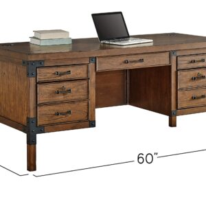 Martin Furniture HALF PEDESTAL DESK, Brown