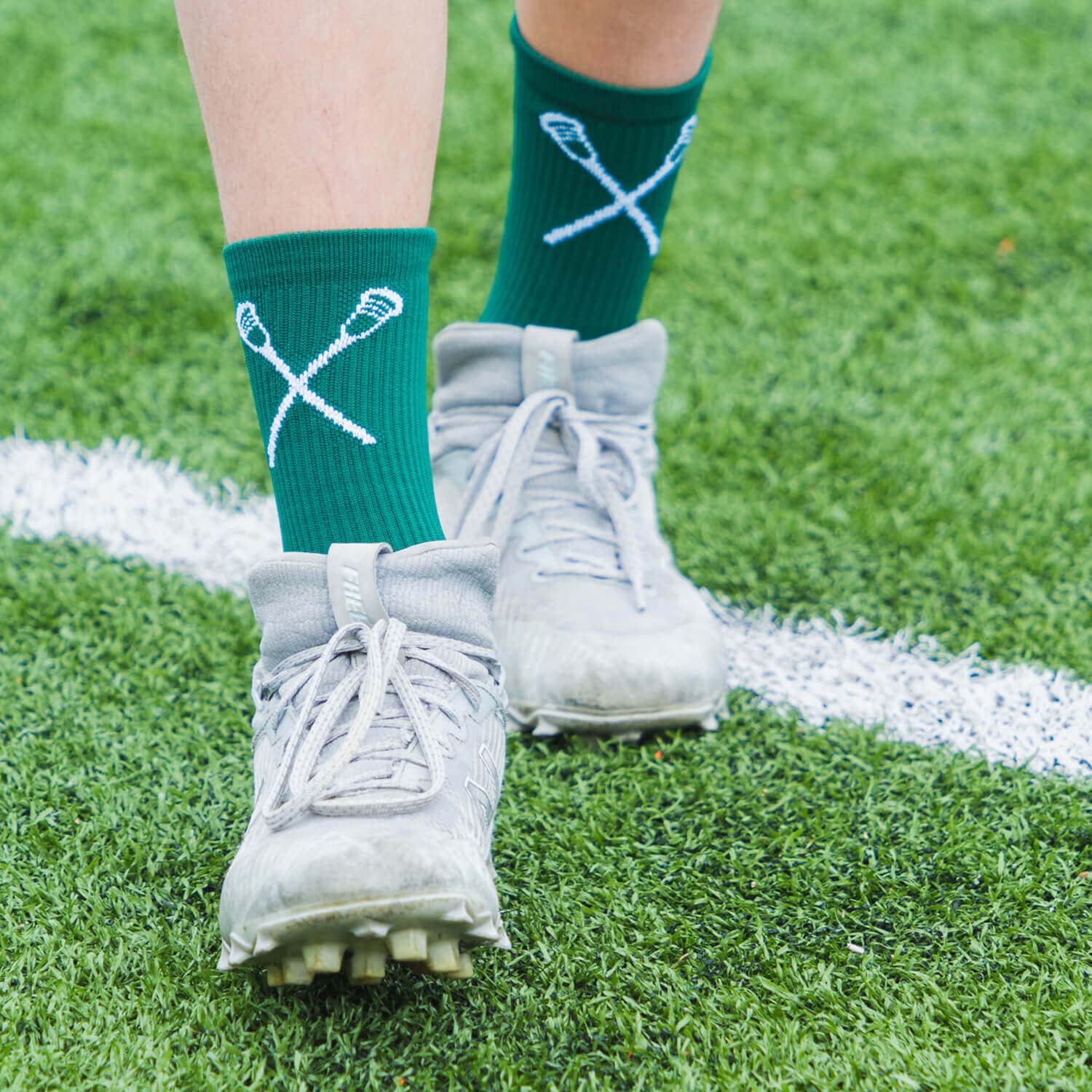 ChalkTalkSPORTS Lacrosse Athletic Mid-Calf Woven Socks | Just Lax Socks | Green