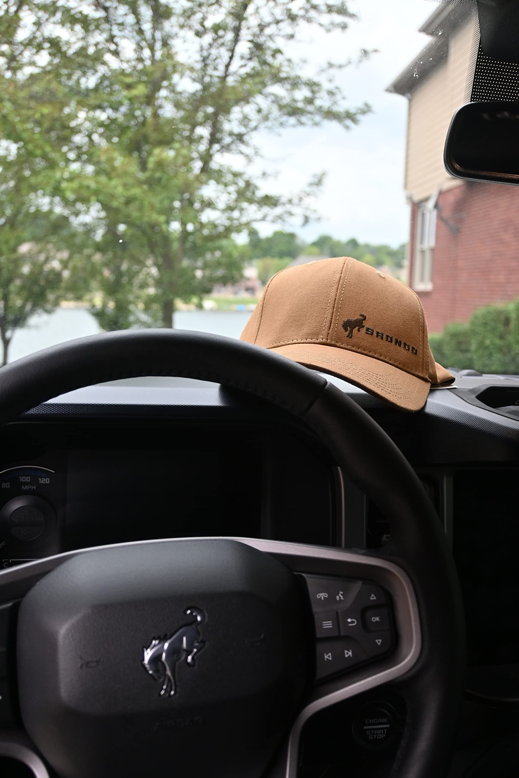 Ford Bronco Baseball Cap, Adjustable 6-Panel Duck Hat, Brown