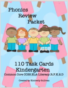 phonics review packet 110 task cards