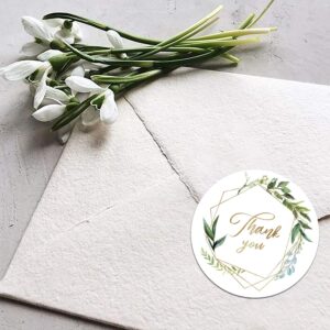 Greenery Frames Thank You Stickers, 2 Inch Thank You Stickers, 50 Thank You Labels Perfect for Small Business Owners, Wedding, Birthday Party Favors, Thanks Envelope, Gift Box.