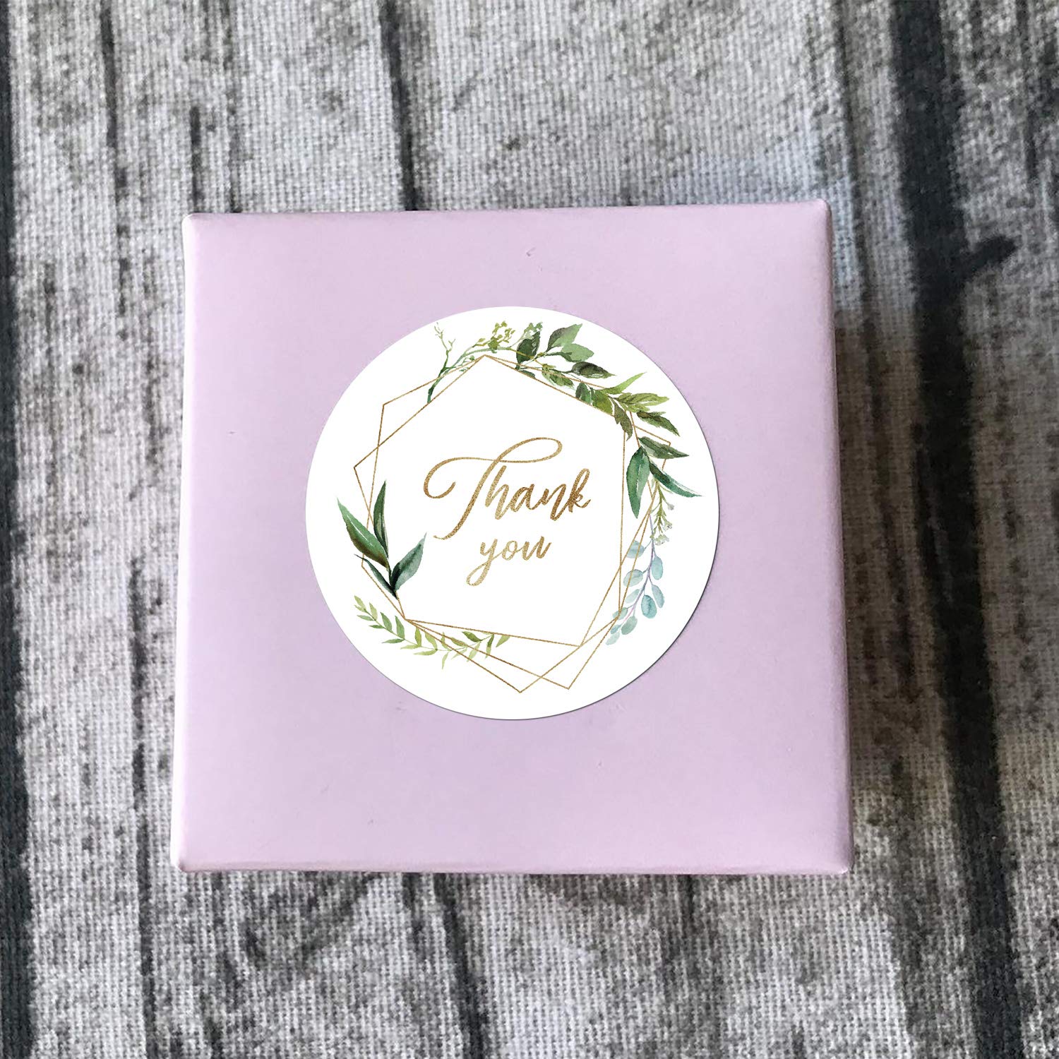 Greenery Frames Thank You Stickers, 2 Inch Thank You Stickers, 50 Thank You Labels Perfect for Small Business Owners, Wedding, Birthday Party Favors, Thanks Envelope, Gift Box.