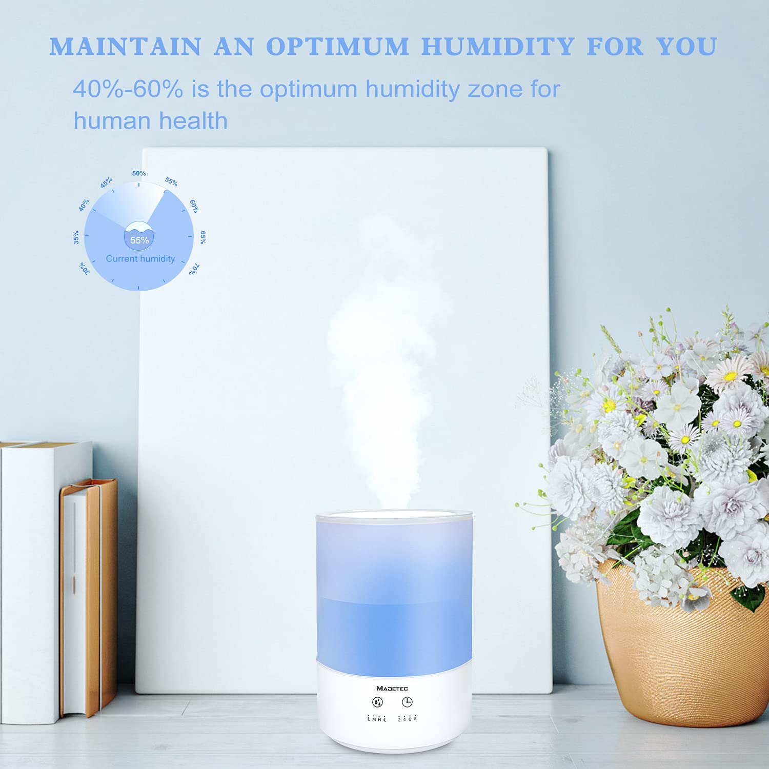 Dehumidifier for Home, Portable Small Bedroom Bathroom Basement Closet Garage RV Office, Auto Shut Off 7 Colorful LED & Two Working Modes Ultra Quiet, White