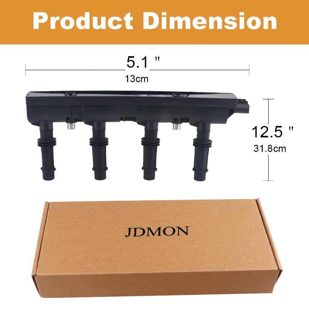 JDMON Ignition Coil Pack Compatible with Chevy Cruze Sonic Trax Volt Buick Encore 2013-2018 Cadillac ELR 2014-2016 1.4L L4 Replace for UF669 55577898 55579072 D521C