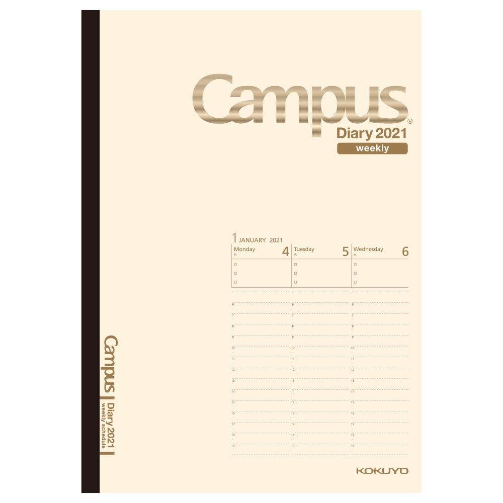 KOKUYO Campus Diary 2021 Weekly Type Vertical A5, Cream (ãƒ‹-CWVLS-A5-21)