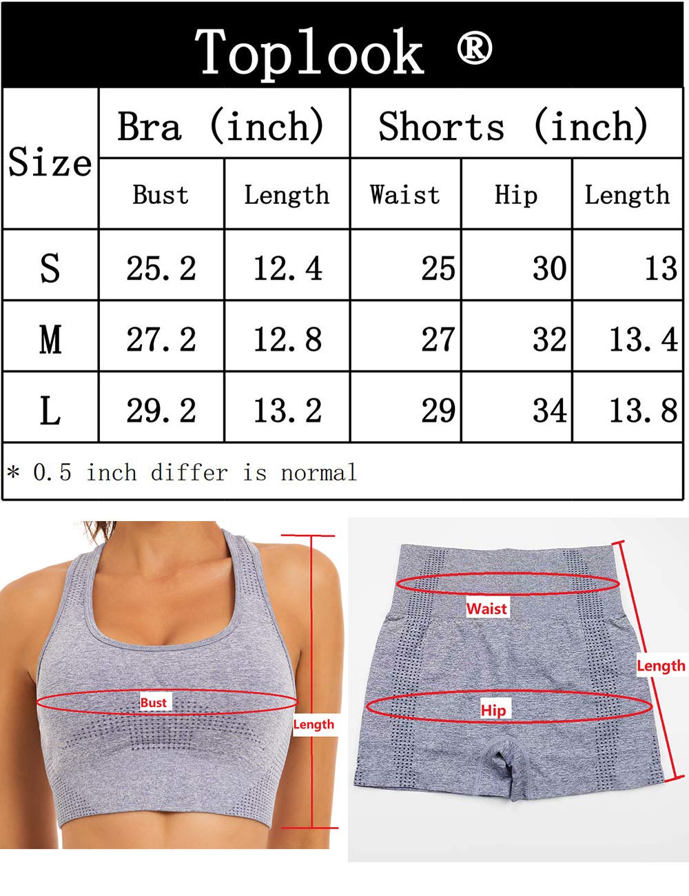 Toplook Women Seamless Yoga Workout Set 2 Piece Outfits Gym Shorts Sports Bra (Wine, Medium)