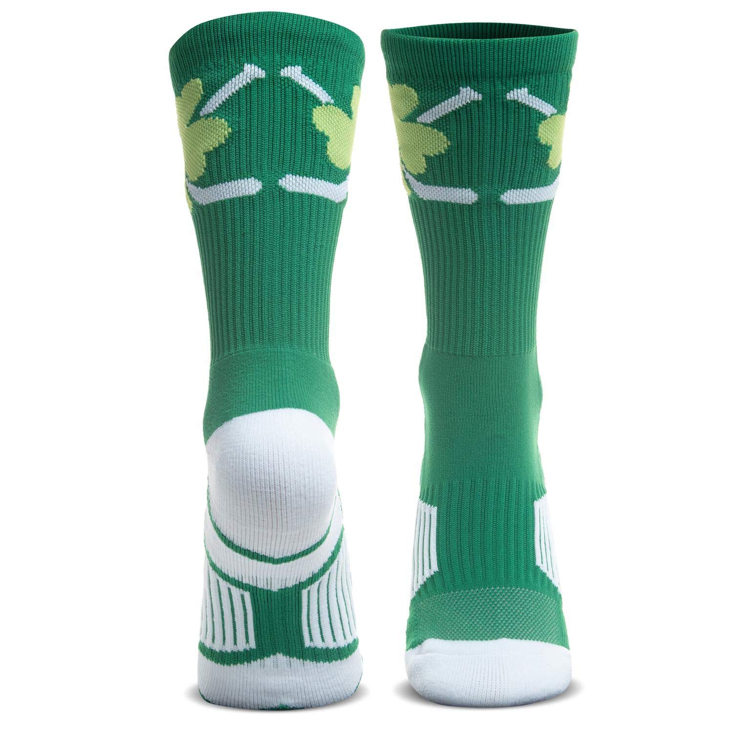 ChalkTalkSPORTS Hockey Athletic Woven Mid-Calf Socks | Shamrock Hockey Socks | Green