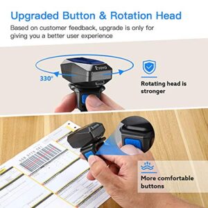 Upgraded Eyoyo 1D Wireless Ring Barcode Scanner Bluetooth, 3-in-1 USB Wired Inventory Bar Code Scanner Fast Scanning Portable Mini Finger Barcode Reader for Tablet iPhone IPad Android Windows Mac