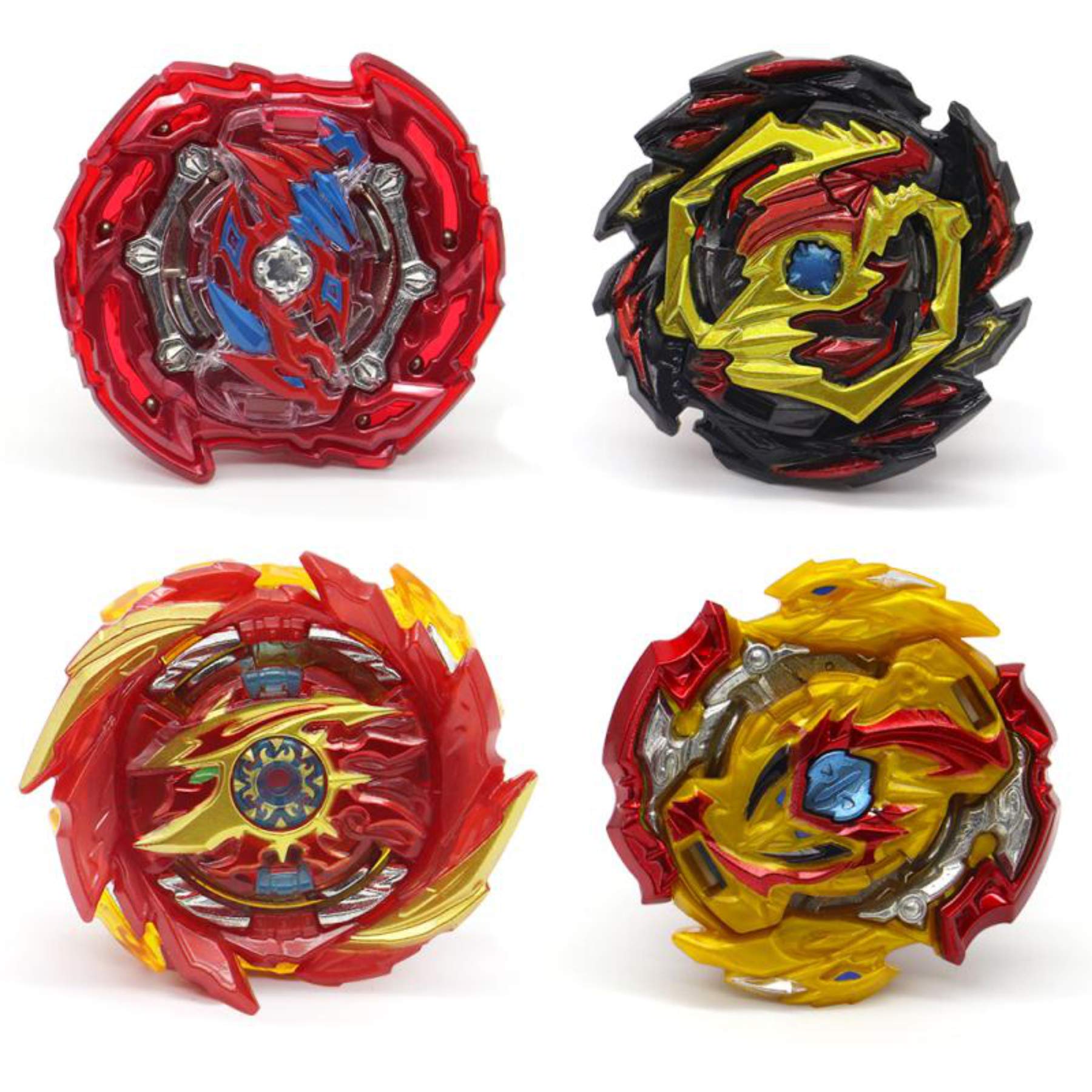 FANSETOYUMA Bey Battle Tops Metal Fusion Burst Turbo Gyro Evolution Set with 4D Launcher Grip and Stadium-Red