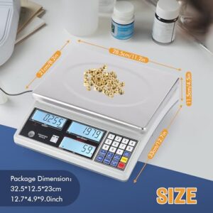 Bonvoisin Industrial Counting Scale Digital Scale for Parts and Coins kg/g/lb Electronic Gram Scale Inventory Counting Scale Industrial Parts Coins Piece Counting Scale (30kg/66lb, 1g)