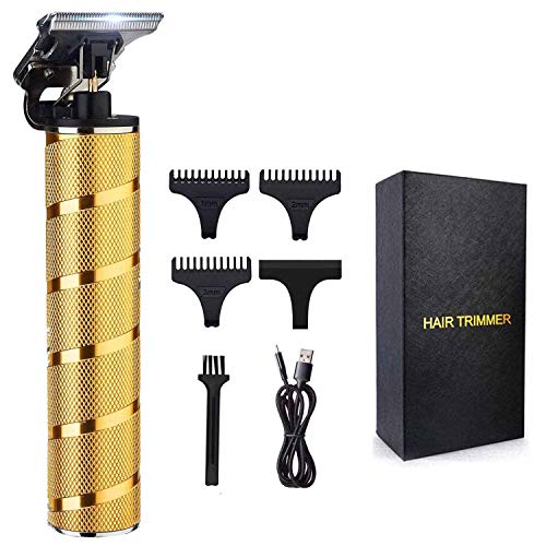 Suttik Cordless Hair Trimmers Hair Clippers, Professional Ornate T-Blade Trimmer Clippers Edgers for Men Waterproof Trimmers for Barber Liners Gold, Father's Day Gift for Men