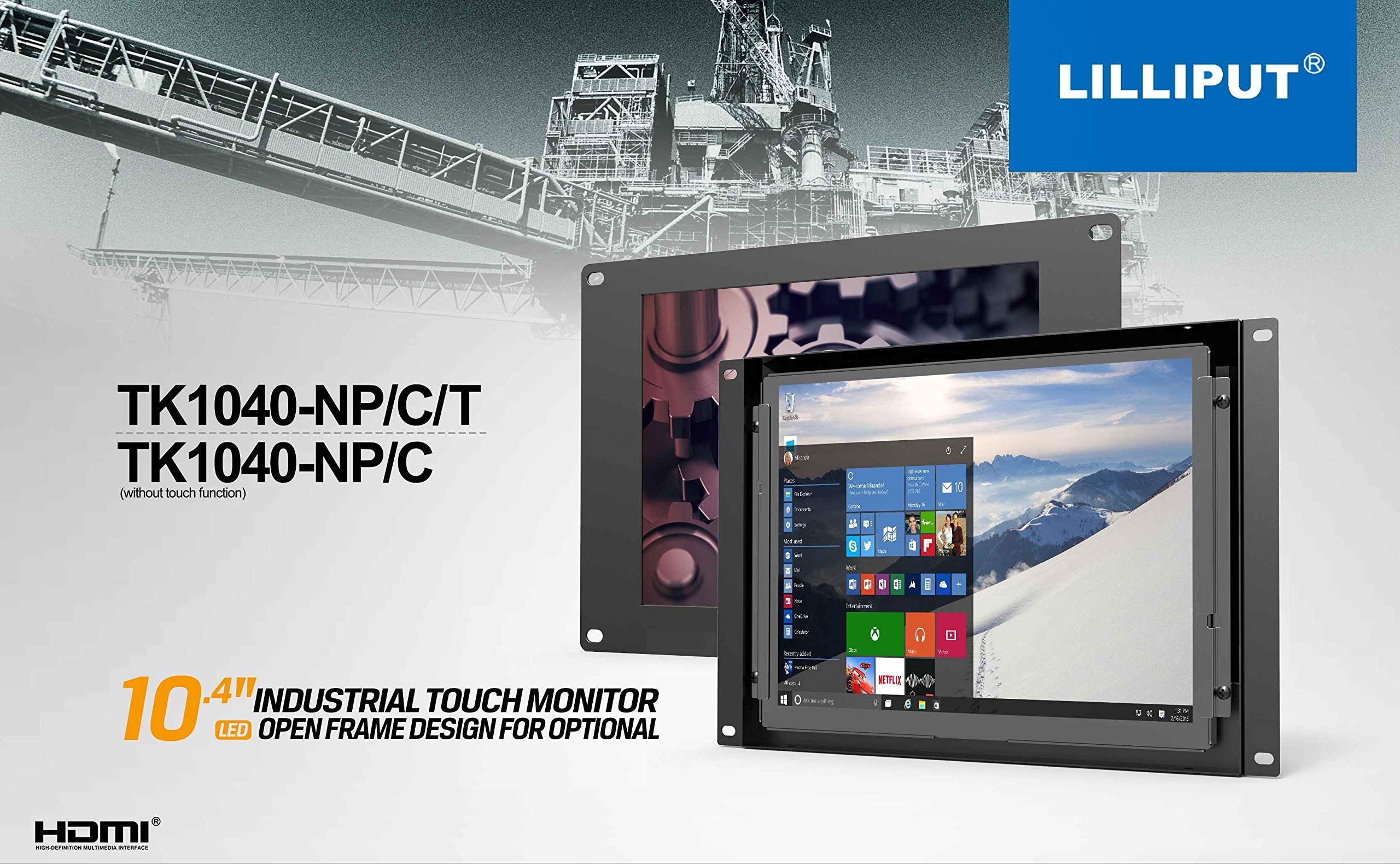 LILLIPUT 10.4" TK1040-NP/C/T-A 5-Wire resisitive 4:3 HDMI Open Frame Touch Screen