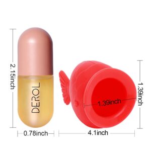 Lip Plumper Tool+Lip Plumper Gloss Set,Fish Shape Lip Enhancer Plumper Device Natural Pout Mouth Tool Lip Serum Care Moisturizing Lip Plumping Big Sexy Mouth