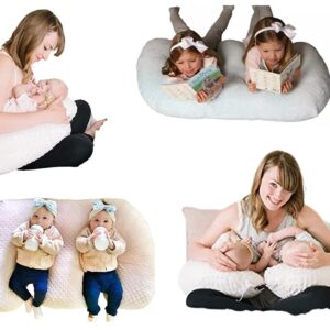 Twin Z Pillow Grey 6 uses in 1 Twin Pillow ! Breastfeeding, Bottlefeeding, Tummy Time, Reflux, Support and Pregnancy Pillow!