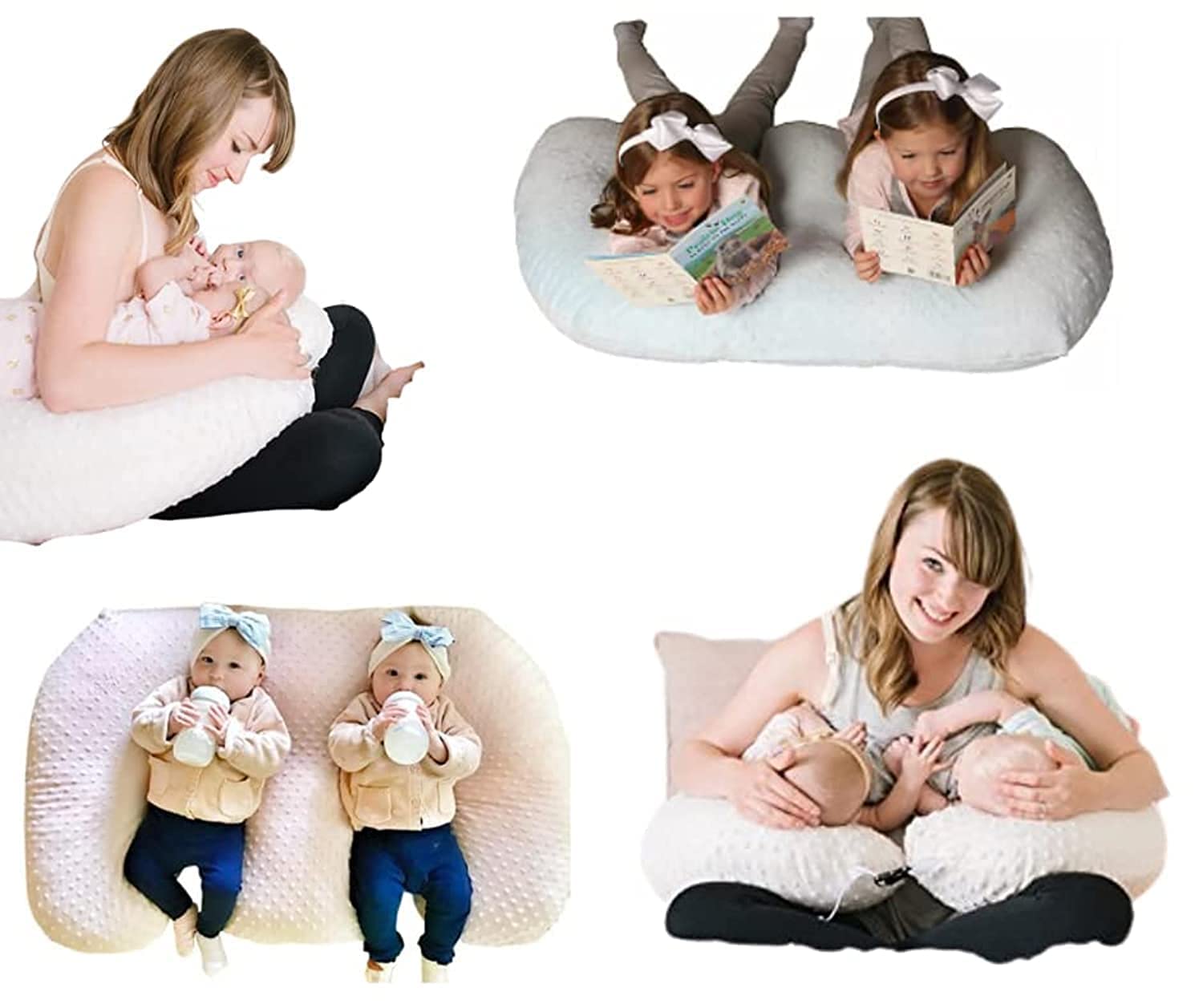 Twin Z Pillow Grey 6 uses in 1 Twin Pillow ! Breastfeeding, Bottlefeeding, Tummy Time, Reflux, Support and Pregnancy Pillow!