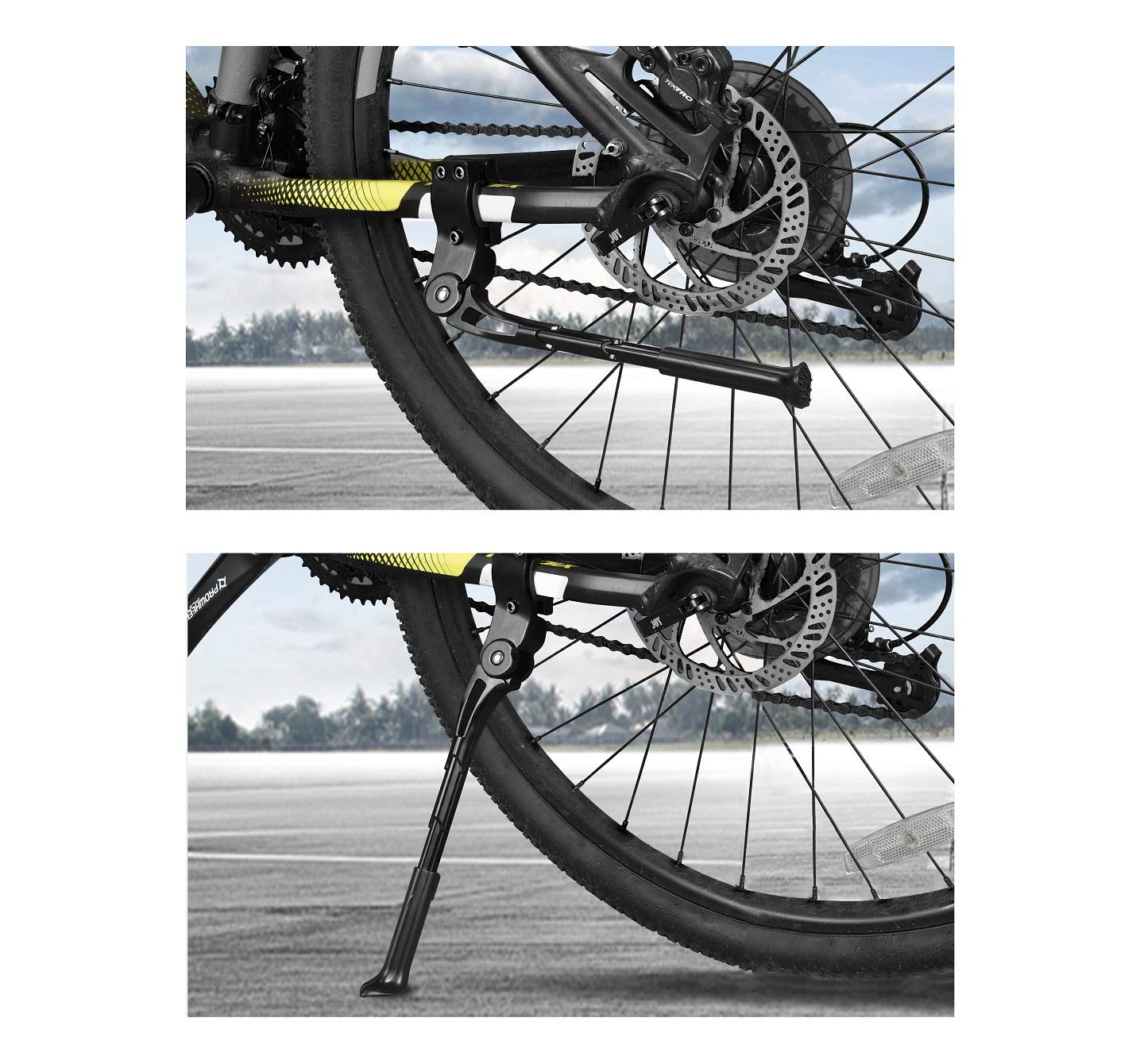 LEICHTEN Adjustable Bicycle Kickstand Aluminum Alloy Bike Kick Stand for 26" 27.5" 28" 700c Mountain Bike/BMX/Adults bike/City bike Storage