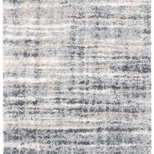 SAFAVIEH Fontana Shag Collection Area Rug - 10' x 14', Grey & Ivory, Modern Design, Non-Shedding & Easy Care, 2-inch Thick Ideal for High Traffic Areas in Living Room, Bedroom (FNT856G)