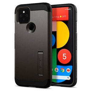 spigen tough armor [extreme protection tech] designed for pixel 5 case (2020) - gunmetal