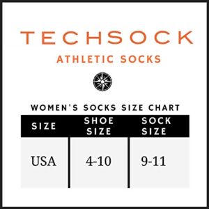 TECHSOCK Ankle Athletic Socks Womens Running Socks Arch Support - 6 Pairs