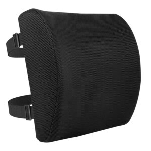 amazon basics rectangular memory foam back support cushion for office desk chair, black