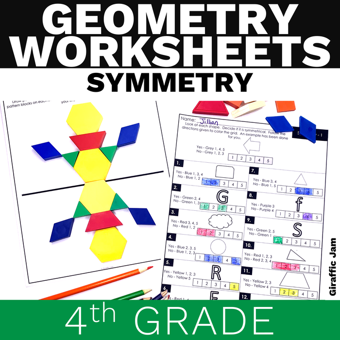 Symmetry Homework | Symmetry Worksheets | 4th Grade Geometry