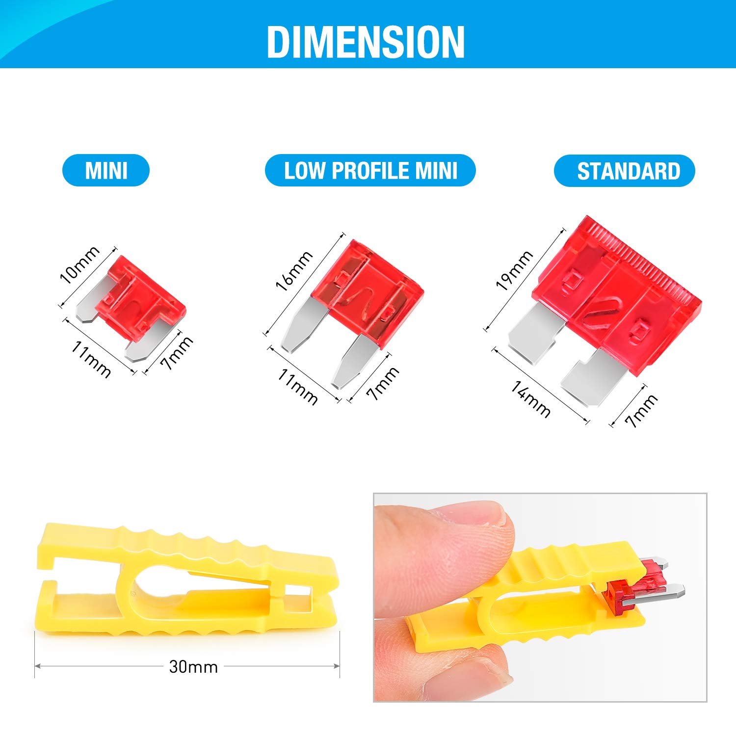 Nilight - 50019R 272pcs Standard & Mini & Low Profile Mini Blade Fuse Assortment, 2A 5A 10A 15A 20A 25A 30A 35A Replacement Fuses for Car Boat Truck SUV Automotive