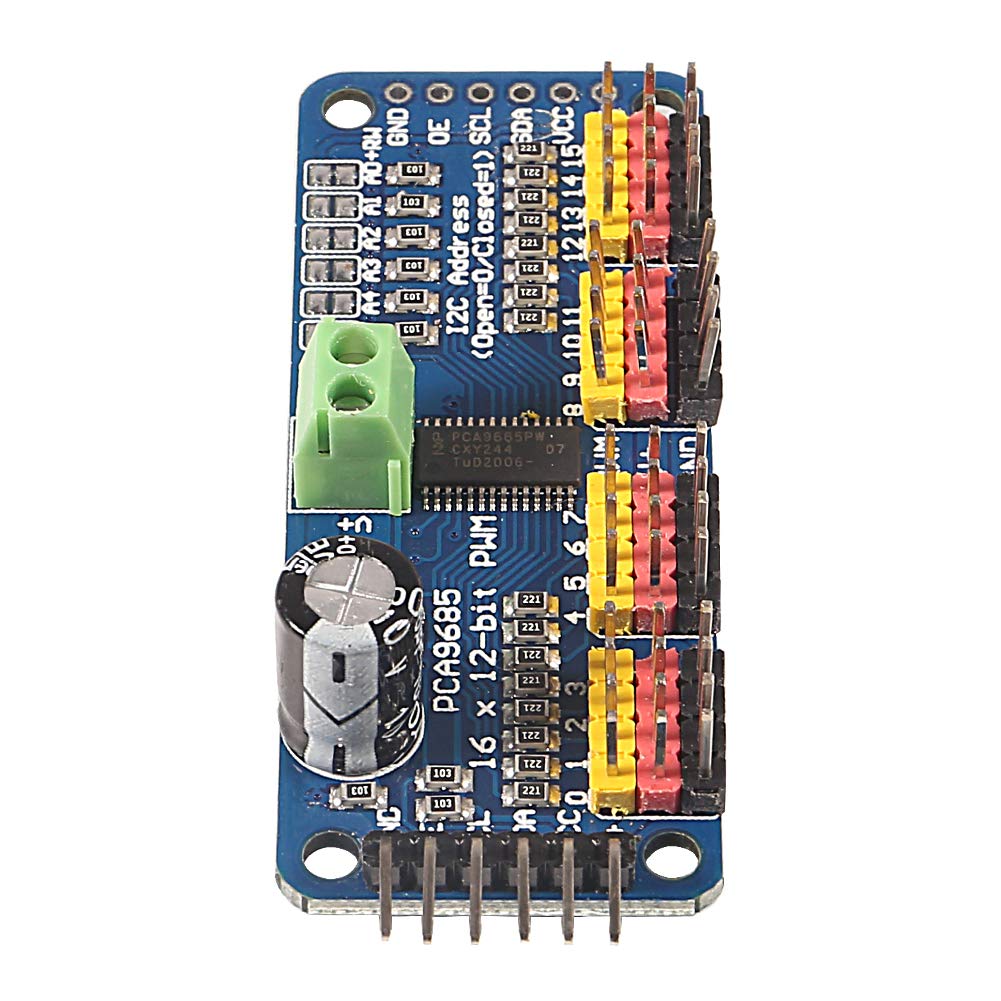 Aoicrie 5pcs PCA9685 16 Channel PWM Servo Motor Driver PCA9685 IIC Module 12-Bit, for Robot or for Raspberry pi Shield Module servo Shield