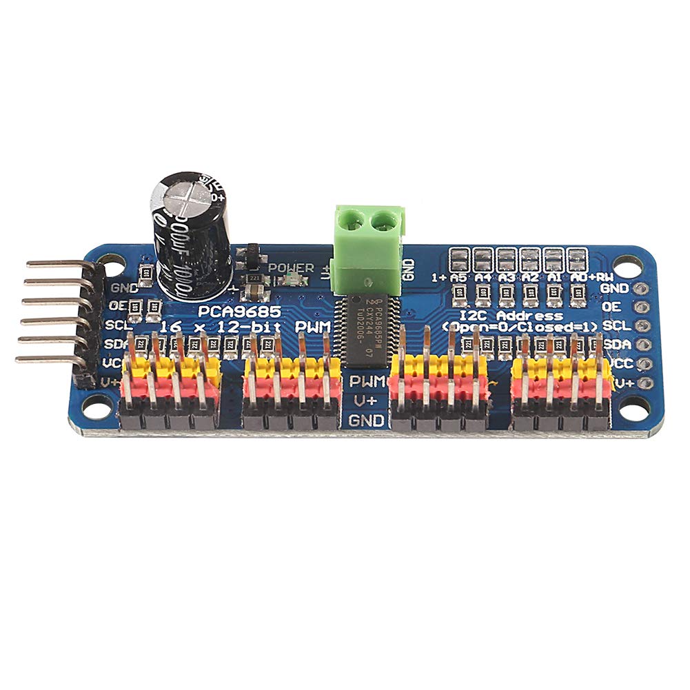 Aoicrie 5pcs PCA9685 16 Channel PWM Servo Motor Driver PCA9685 IIC Module 12-Bit, for Robot or for Raspberry pi Shield Module servo Shield