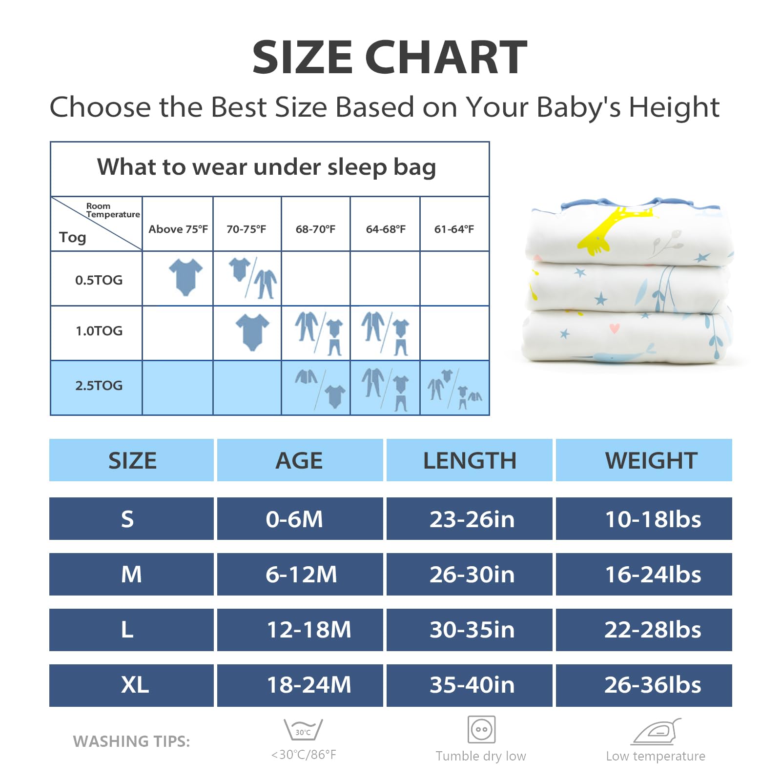 Mosebears Sleep Sack Baby Wearable Blanket with 2-Way Zipper,2.5 TOG Cotton Sleep Sack Unisex (White, 6-12 Months)