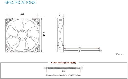 Scythe Kaze Flex 140mm Fan, PWM 300-1800RPM, Quiet Case/Radiator Fan, Single Pack