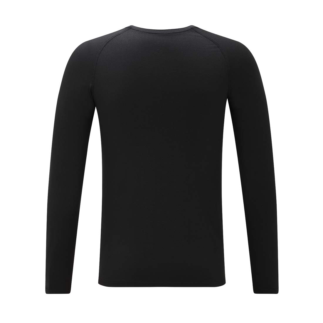 LEAO Youth Boys Compression Shirt Long Sleeve Fleece Quick Dry Sports Baselayer Soccer Baseball Basketball Undershirt Black S