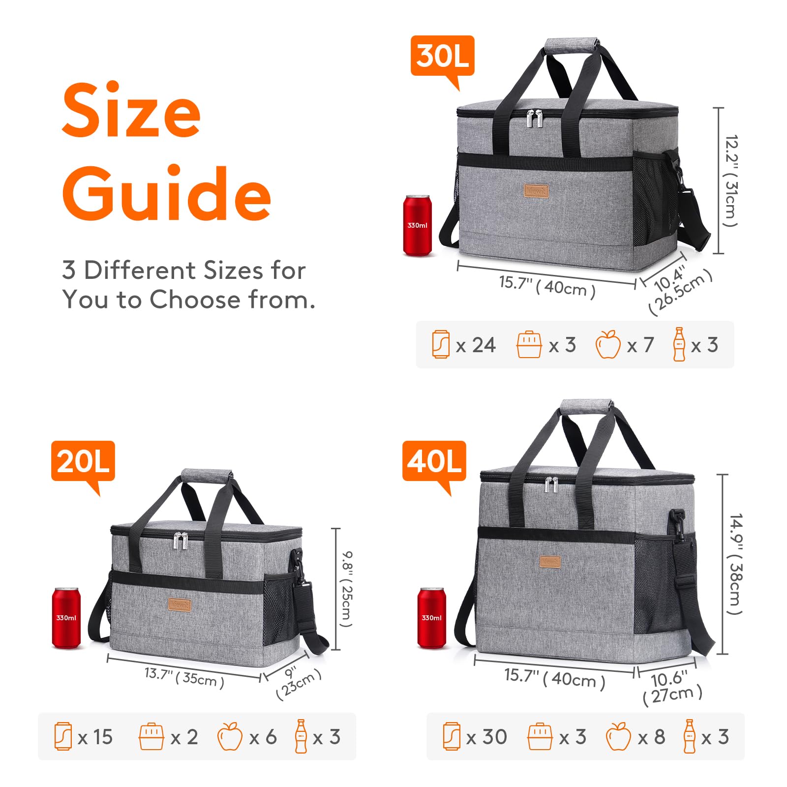 Lifewit Soft Cooler Bag 48-Can Lightweight Portable Cooler Tote Single Layer