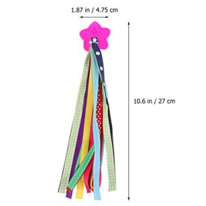 Garneck 1 Pair Kids Colorful Bicycle Handlebar Ribbon Childrens Scooter Tassel Streamers Bike Handlebar Grips Tassels Bike Accessory