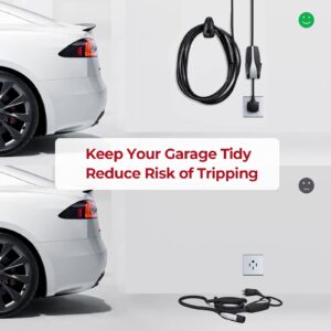 BougeRV Charger Holder with Chassis Bracket for Tesla Model 3 Model Y Model X Model S Charging Cable Organizer for Tesla Gen 1 & 2 Mobile Charger