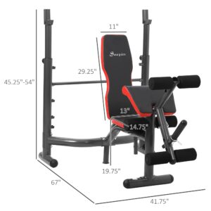 Soozier Heavy Duty Weight Multi-Function Workout Bench with Preacher Curl, Strength Exercise Starter Kit Develops Legs, Arms, and Core Muscles