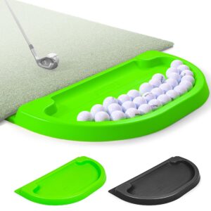 gosports all-weather golf ball tray - 70 ball capacity - compatible with all hitting mats - black or green