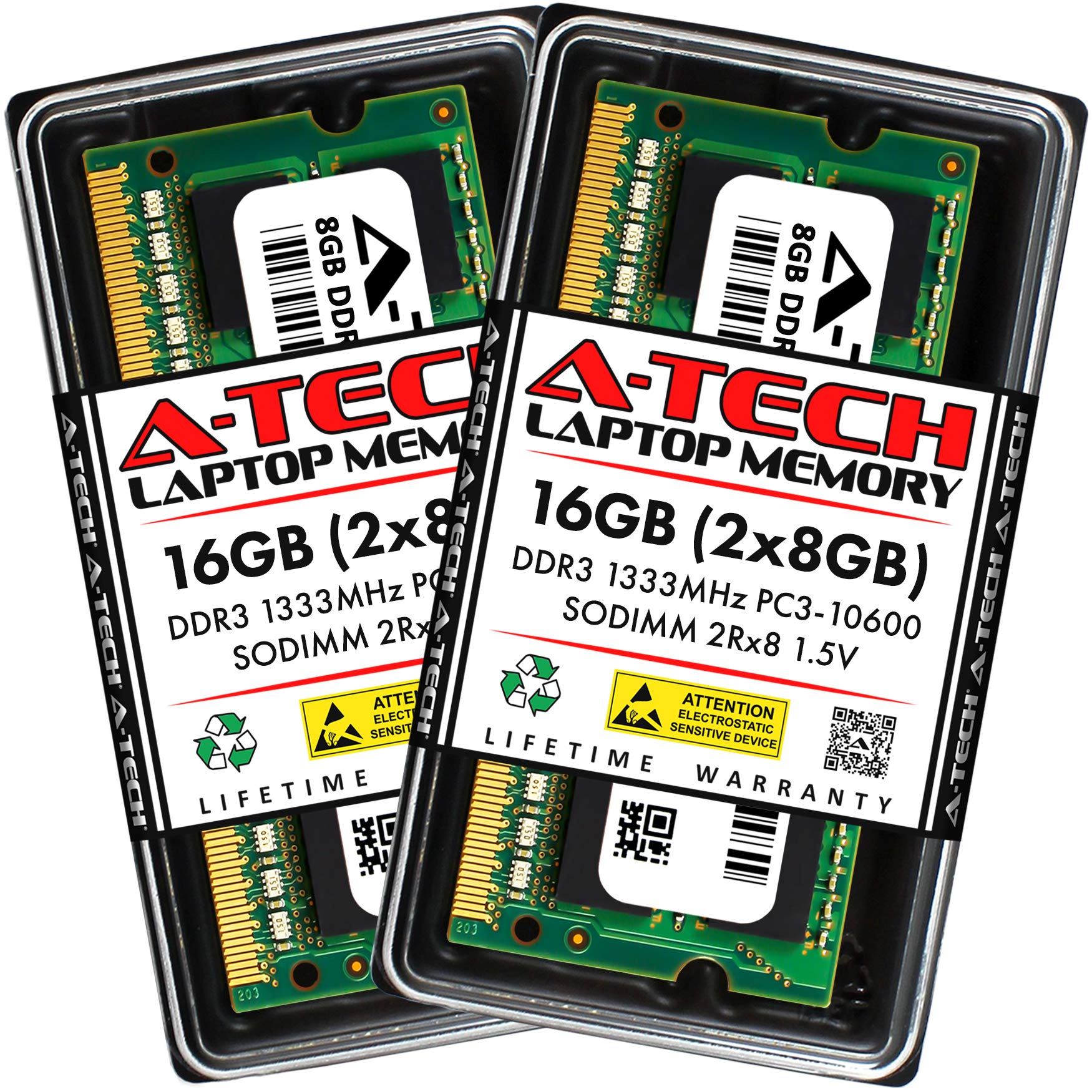 A-Tech 16GB Kit (2x8GB) RAM for Dell Latitude E6520, E6510, E6420, E6320, E6220, E5520, E5420 Laptop | DDR3 1333 MHz SODIMM PC3-10600 Memory Upgrade