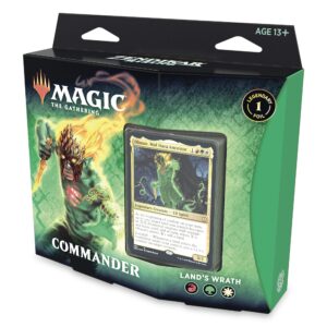 magic: the gathering zendikar rising commander deck – land's wrath | 100 card ready-to-play deck | 1 foil commander | red-green-white