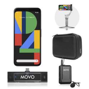 Movo Edge-UC USB Type-C Wireless Lavalier Microphone System - Omnidirectional Lapel Mics Compatible with USB-C Android, Samsung, and DJI OM 4 or 5