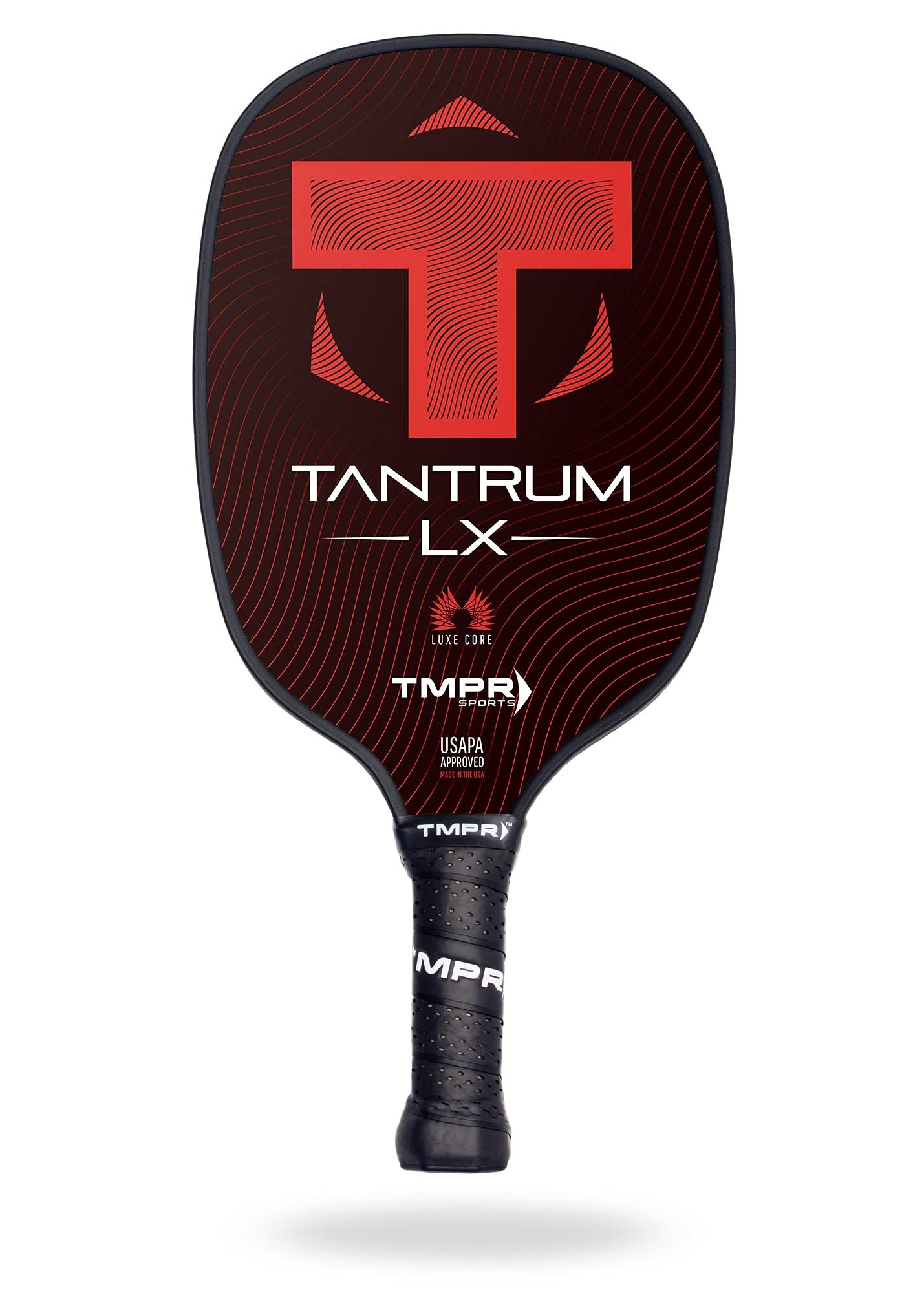 TMPR Sports > Tantrum LX > High Performance Honeycomb Polymer Pickleball Paddle > USAPA Approved (Red, Medium Weight)